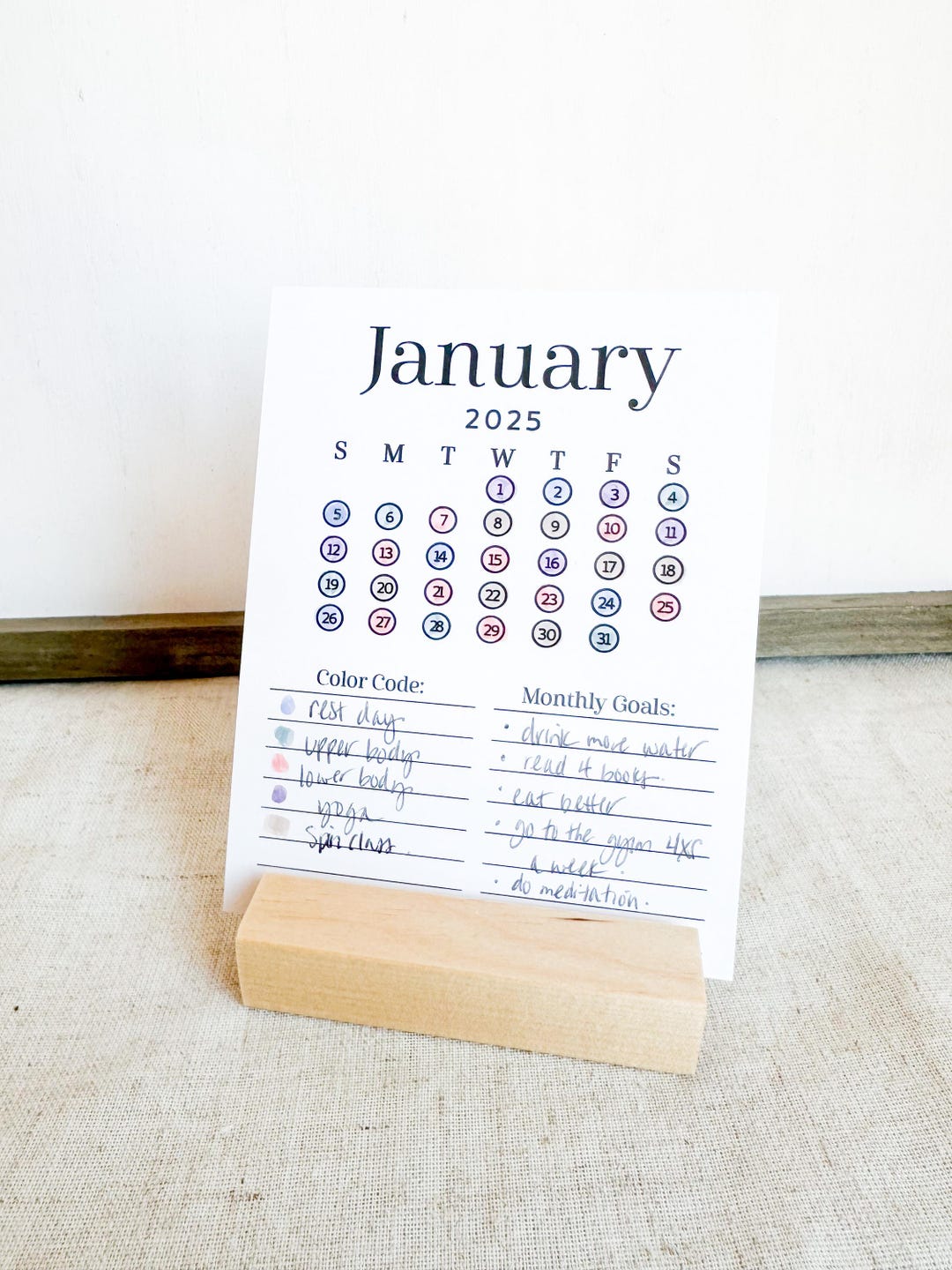 2025 Gym Tracker Calendar, Workout Calendar, Desk Calendar, Small ...