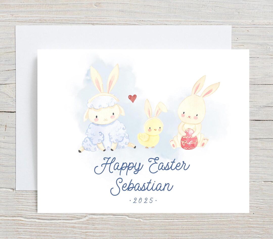 Easter Card for Kids, Cute Easter Bunny, Card for Son Daughter, 2025 ...