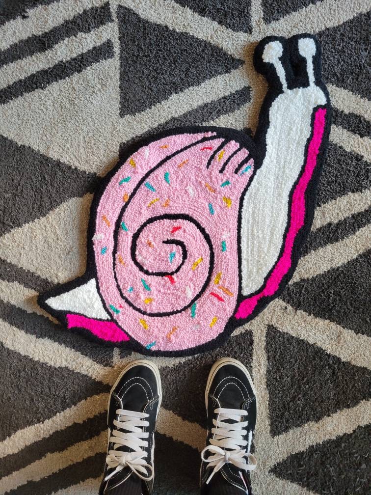 Make to Order Handmade Rug Sprinkled Snail - Etsy