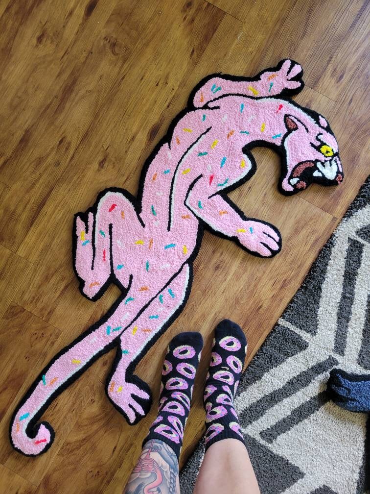 Old School Sprinkles Panther Handmade Rug - Etsy
