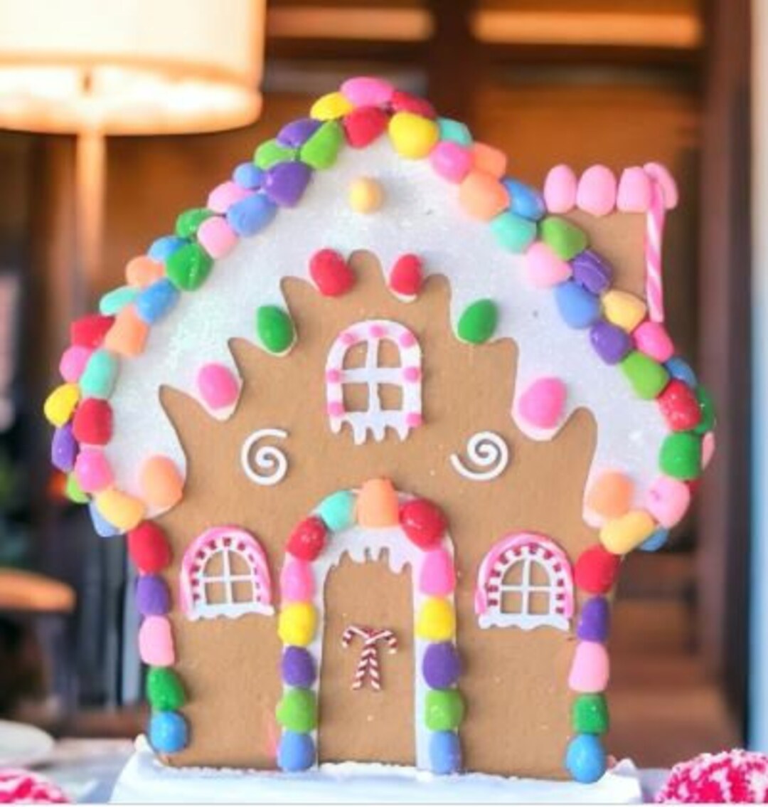Brown Gingerbread House Wreath Attachment Candy Gingerbread - Etsy