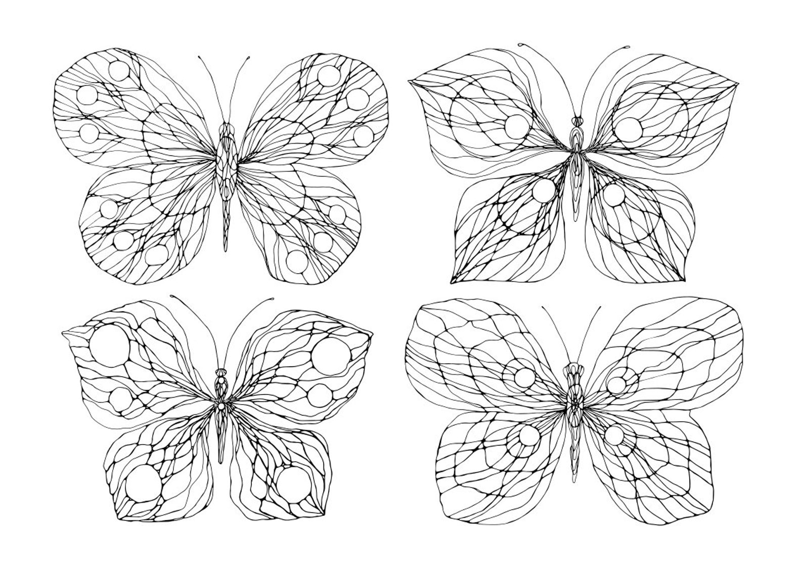 Abstract Butterflies Vol.1 4 Coloring Pages B&w Gray A4 - Etsy