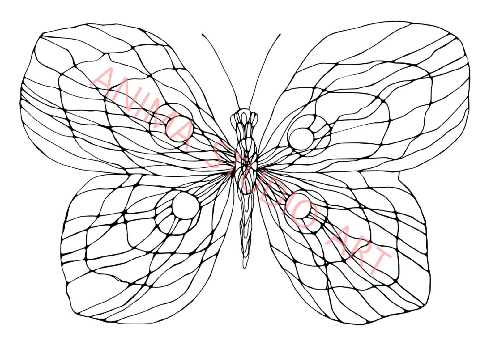 Abstract Butterflies Vol.1, 4 Coloring Pages, B&w + Gray, A4 Landscape ...