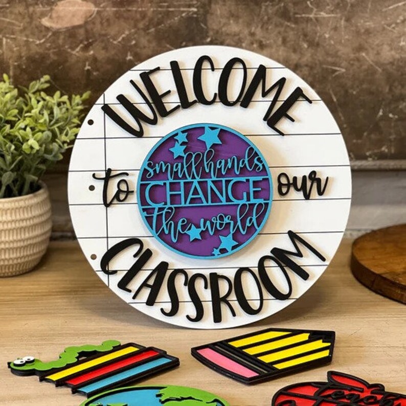Classroom Welcome Sign, Interchangeable Classroom Sign, Customizable ...