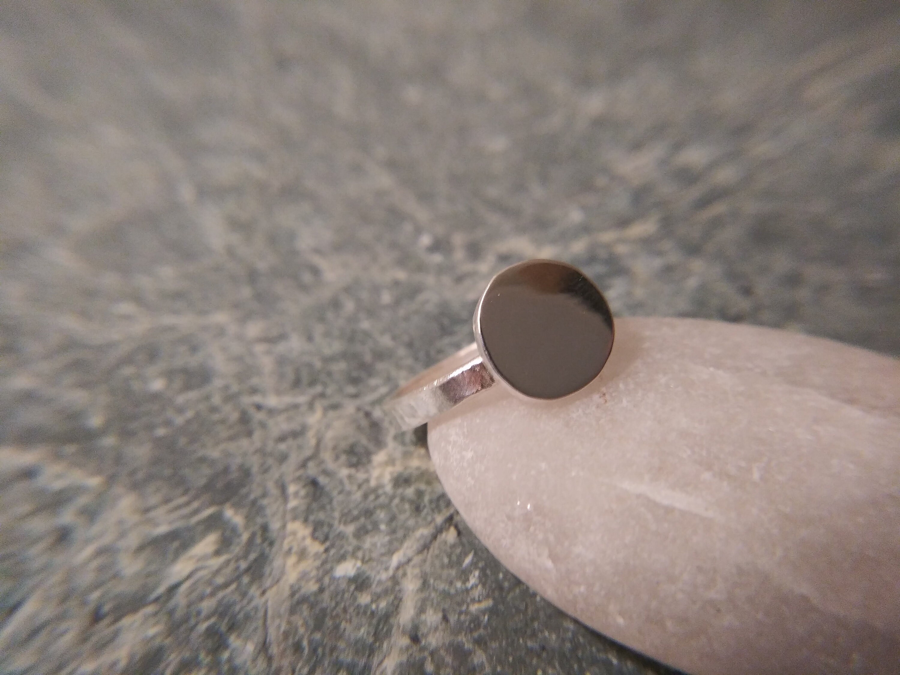 Silver Circle Mirror Ring Stacking Ring Handmade by Mustache - Etsy