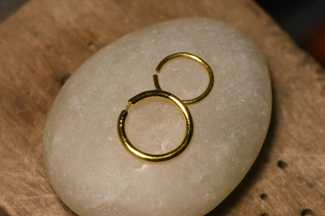 24k Gold Big Nose Ring 16g Pure Gold Seamless Hoop Ring - Etsy