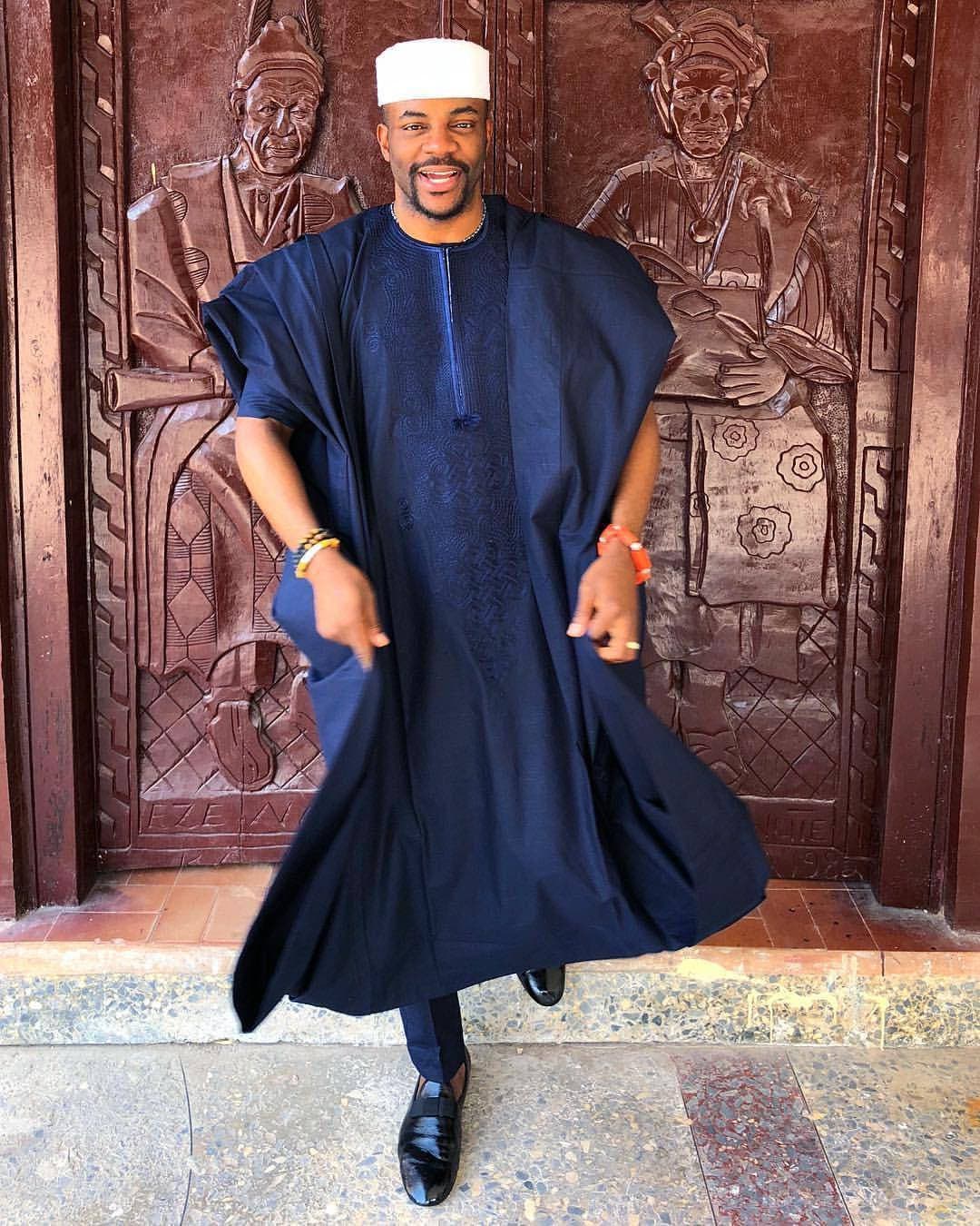 Blue AGBADA, Navy Blue Agbada, Agbada for Men, African Wedding Suit ...
