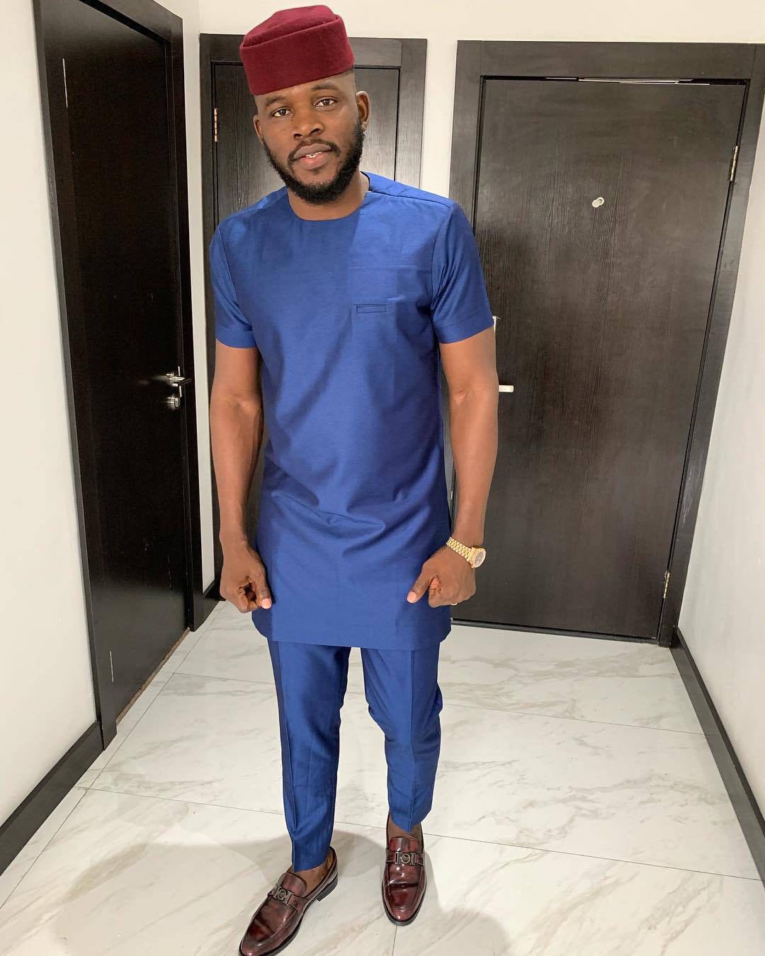 Blue African Suit, African Men's Wear, African Men's Attire, Groomsmen ...