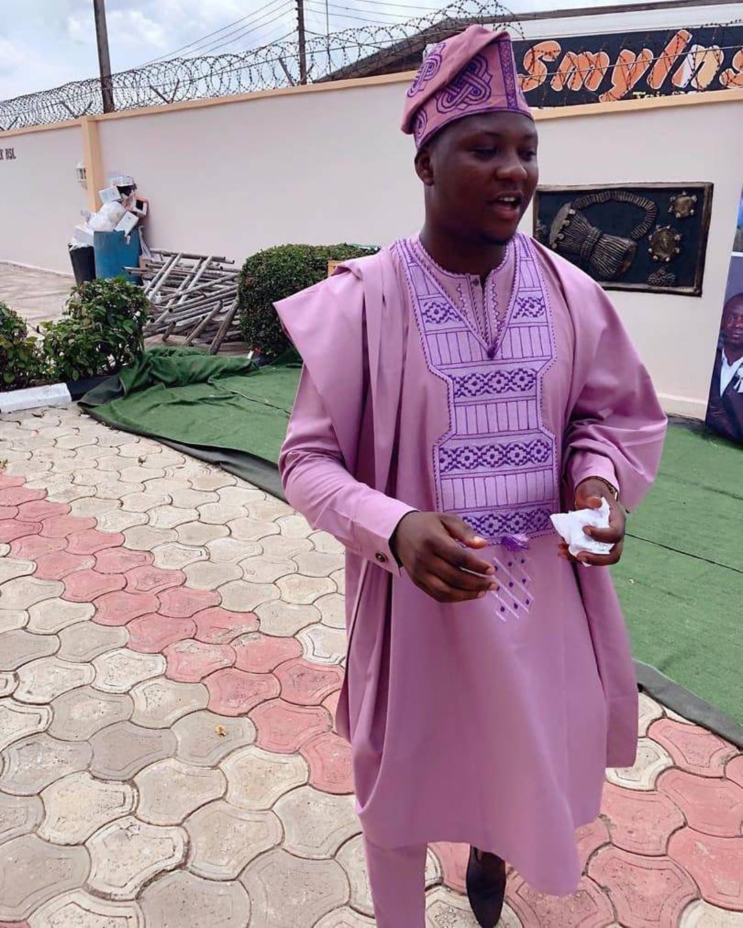 Onion Color AGBADA, African Agbada for Men, African Wedding Suit ...