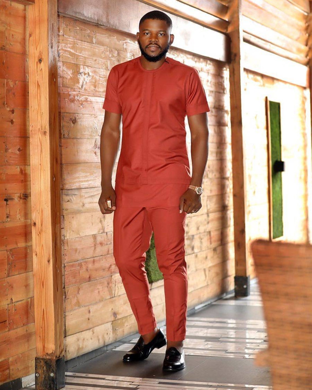 Burnt Orange Suit, African Men's Wear, African Men's Clothing, African ...