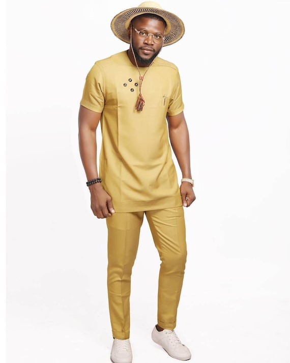 Gold Suit Gold African Men's Wear Gold African Men's - Etsy