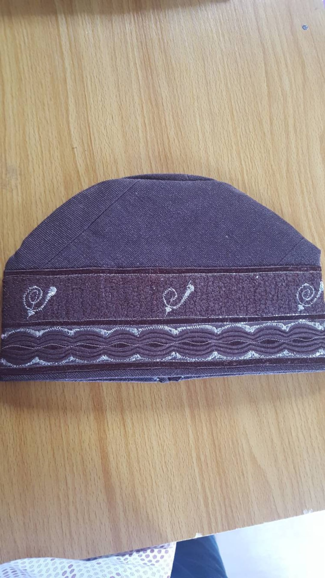 Brown African Hat, Kufi Hat, African Wedding Hat, AGBADA Hat for Men ...