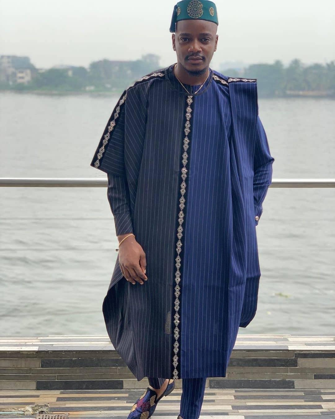 Navy Blue AGBADA, AGBADA for Men, 3 Pieces AGBADA Robe, African Wedding ...