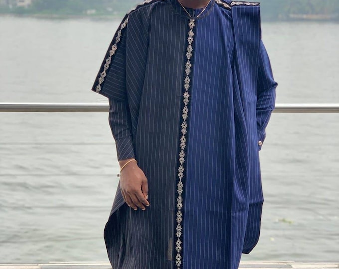 Navy Blue AGBADA AGBADA for Men 3 Pieces AGBADA Robe - Etsy