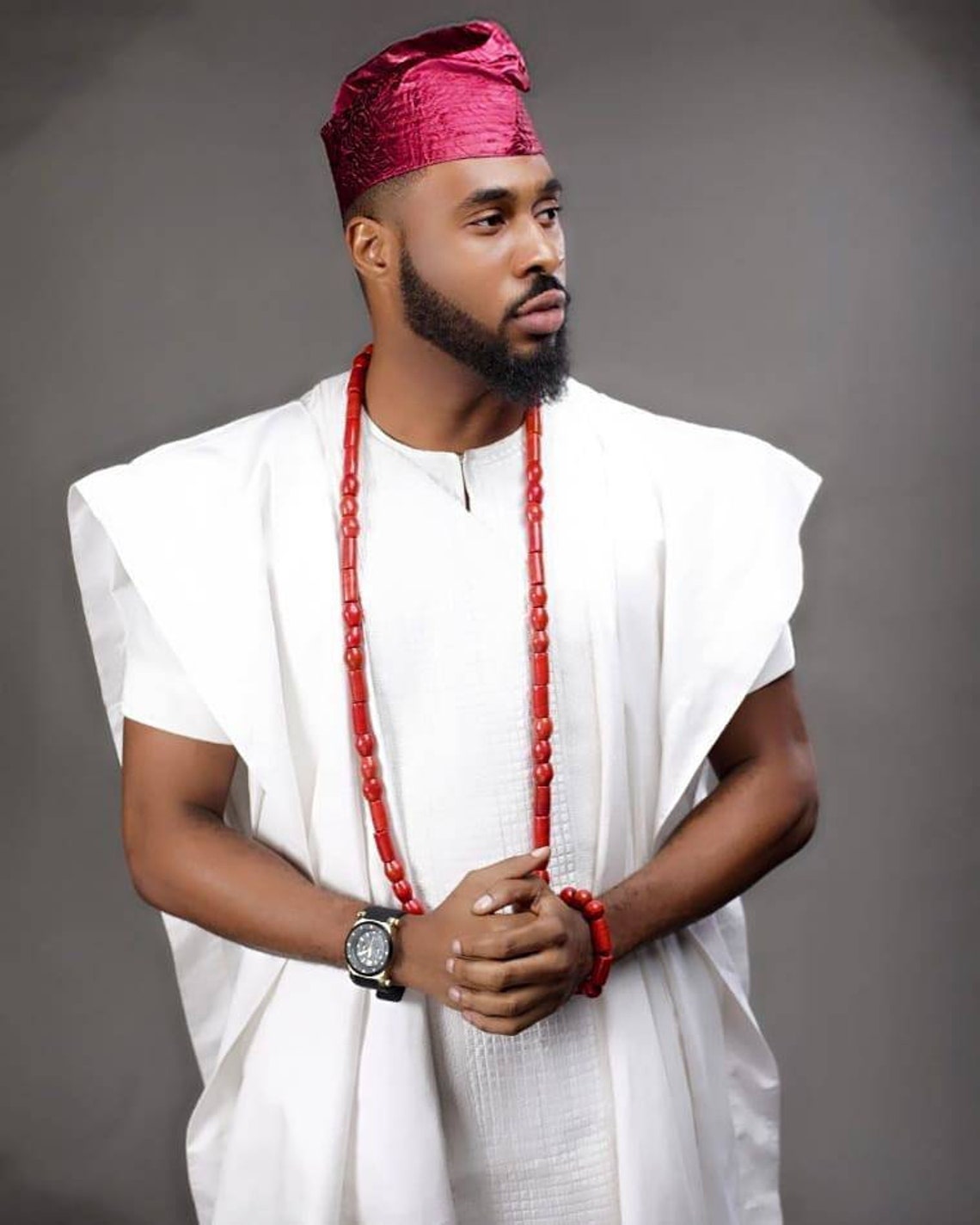 White AGBADA African AGBADa African wedding suit Groomsmen | Etsy