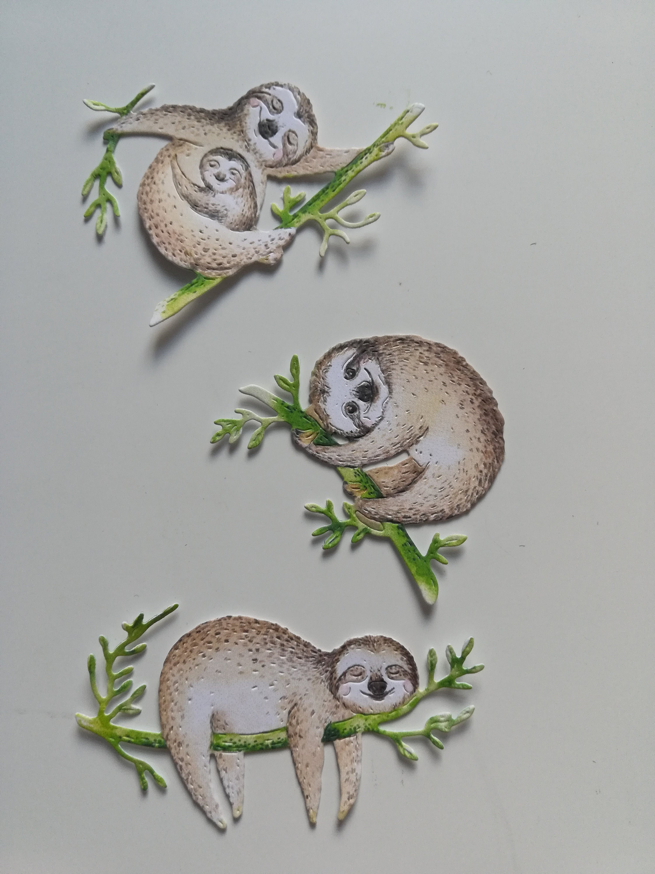 12 Sloth Die Cuts 4 Sets of 3 Sloth Die Cuts Junk Journal - Etsy