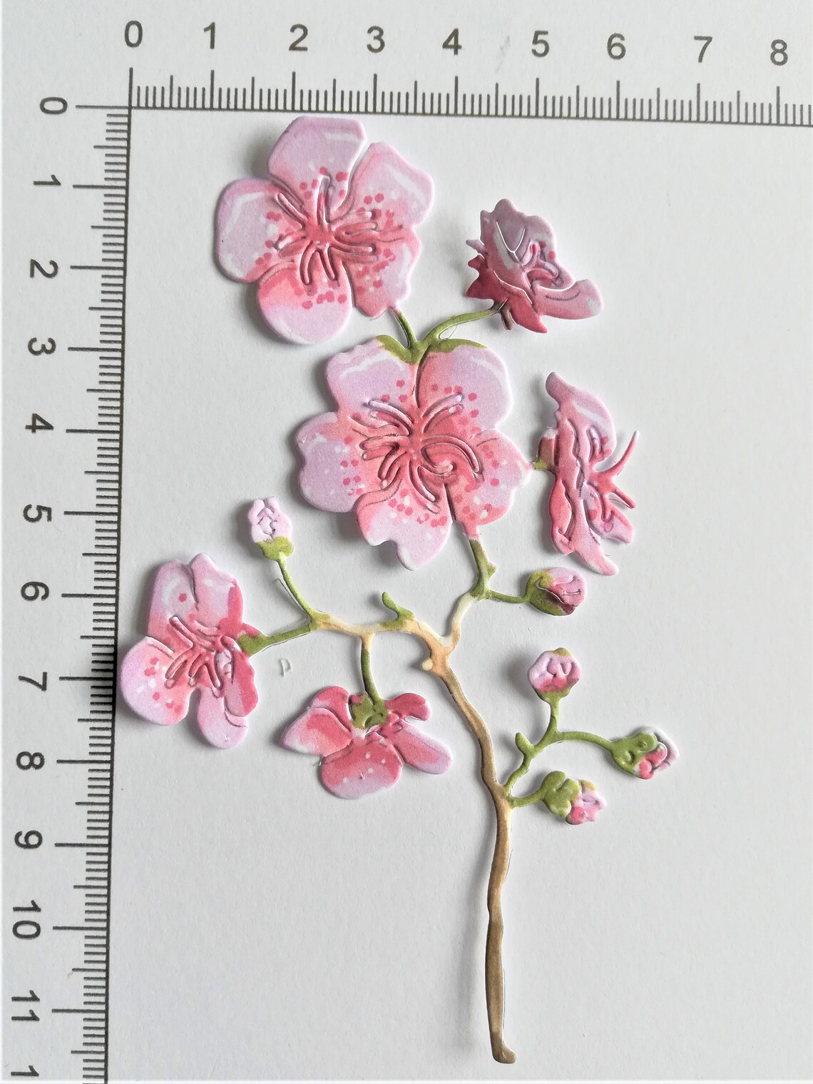 Cherry Blossom Die Cuts X 6, Pink Flower Branch, Sakura Die Cut Spring ...