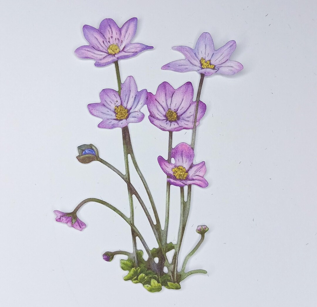 4 X Tall Flower Die Cuts, Pink Paper Cut Out Wild Flower Bunches for ...