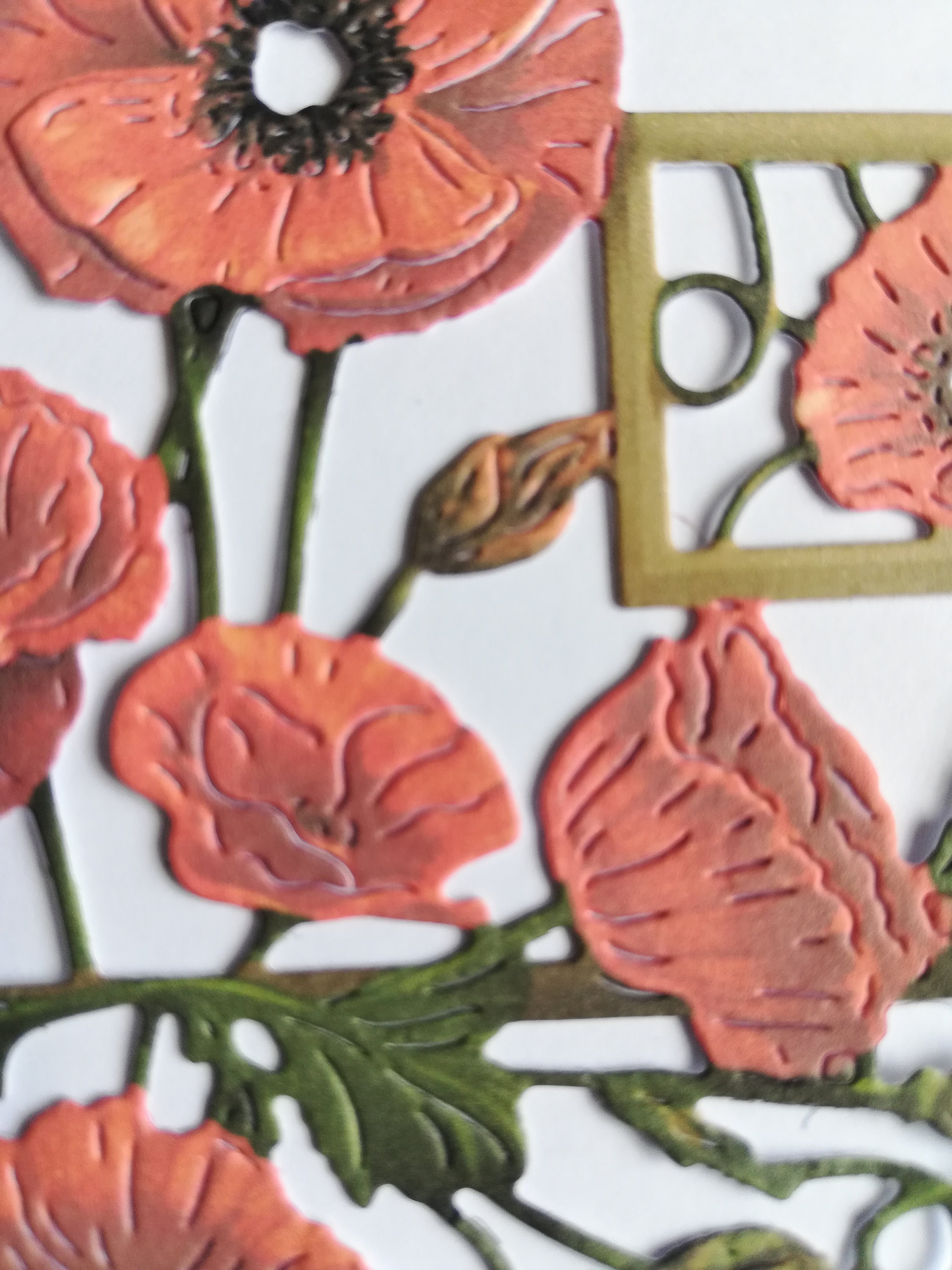 2 Large Poppy Flower Frames Die Cuts Red Poppy Flowers in - Etsy