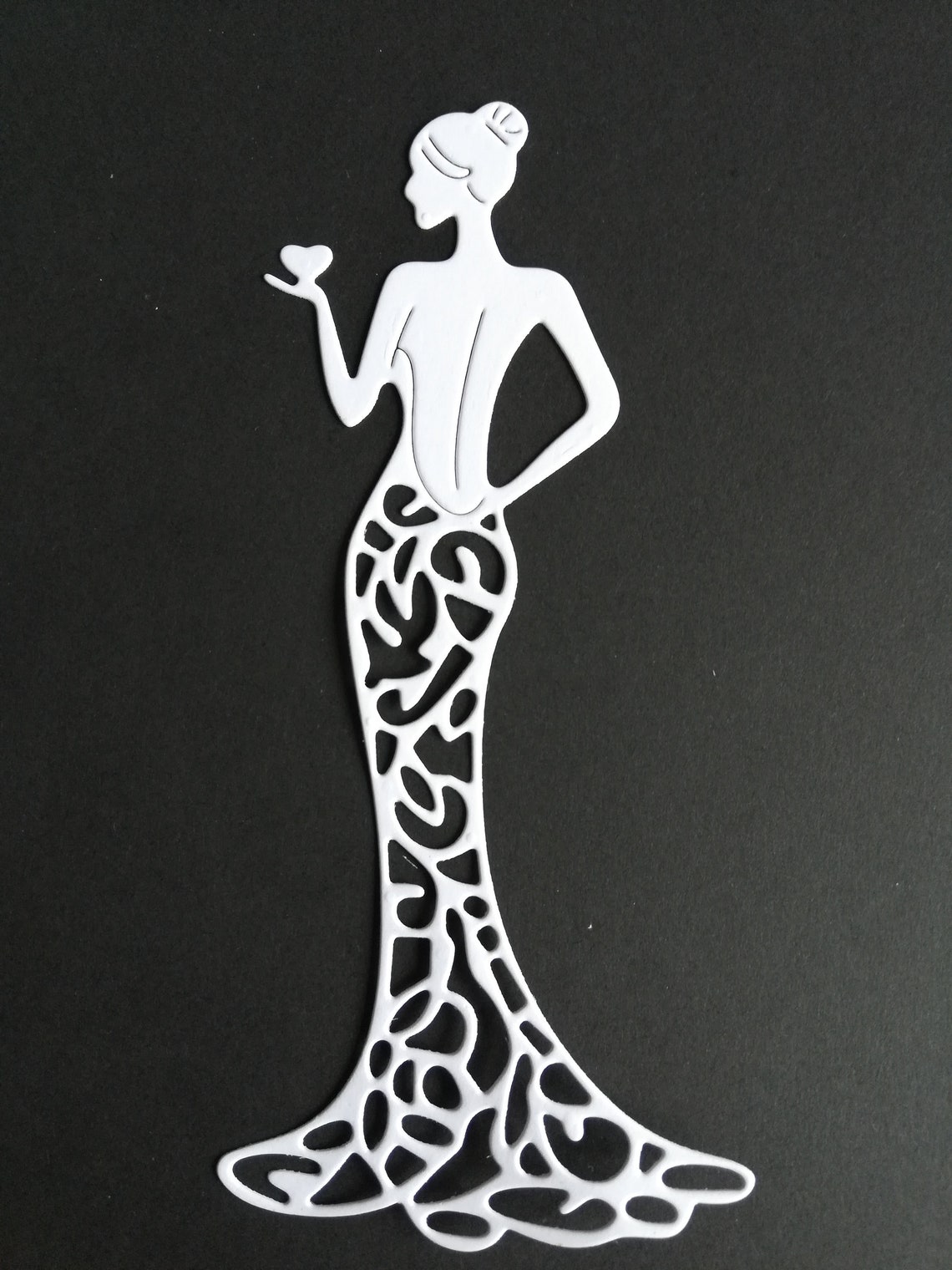 White Die Cut Dressed up Ladies and Man, 5 Die Cuts of Vintage ...