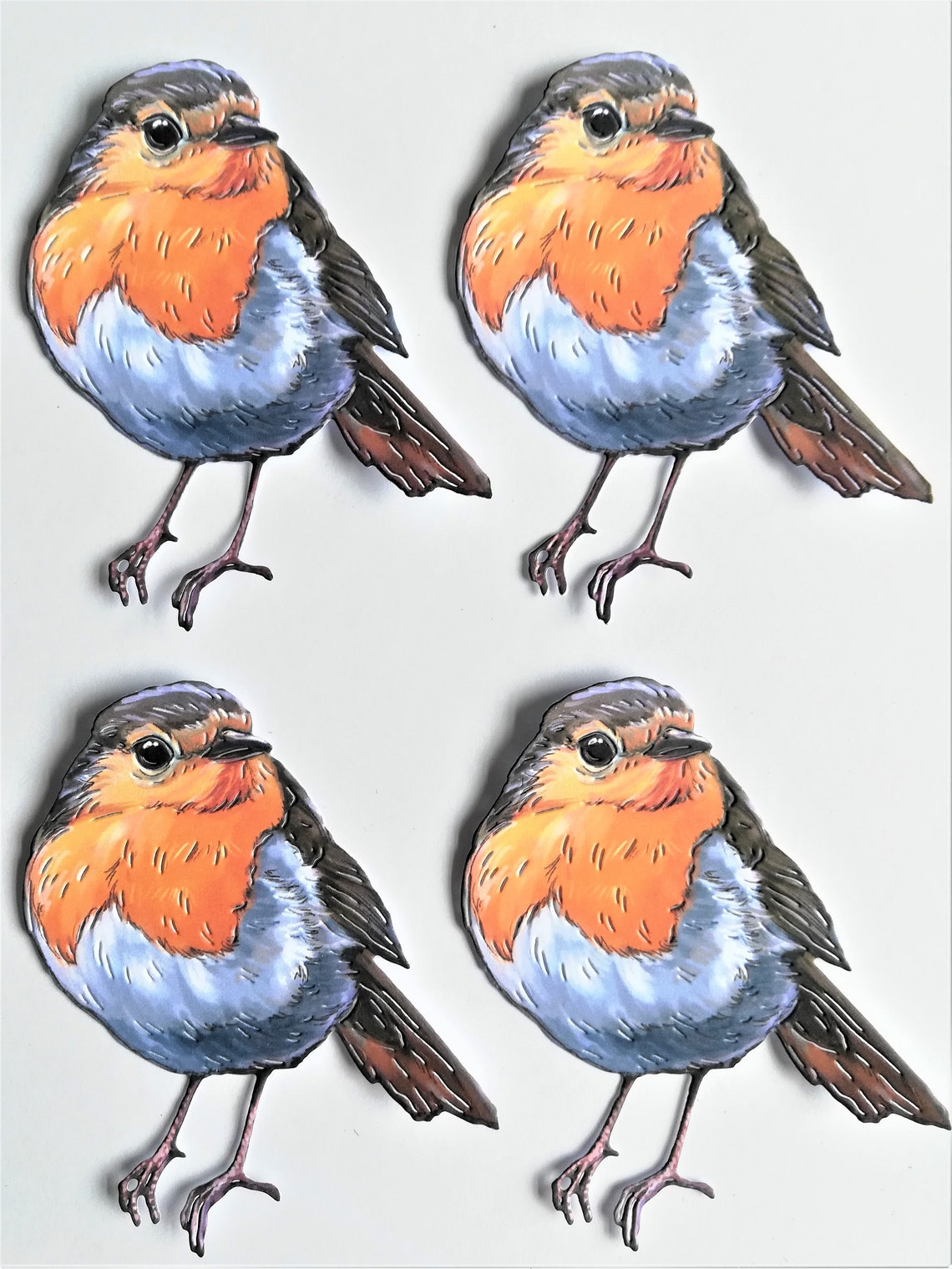Robin Die Cuts X 4, Christmas Robin Redbreast Die Cuts, Festive Birds ...