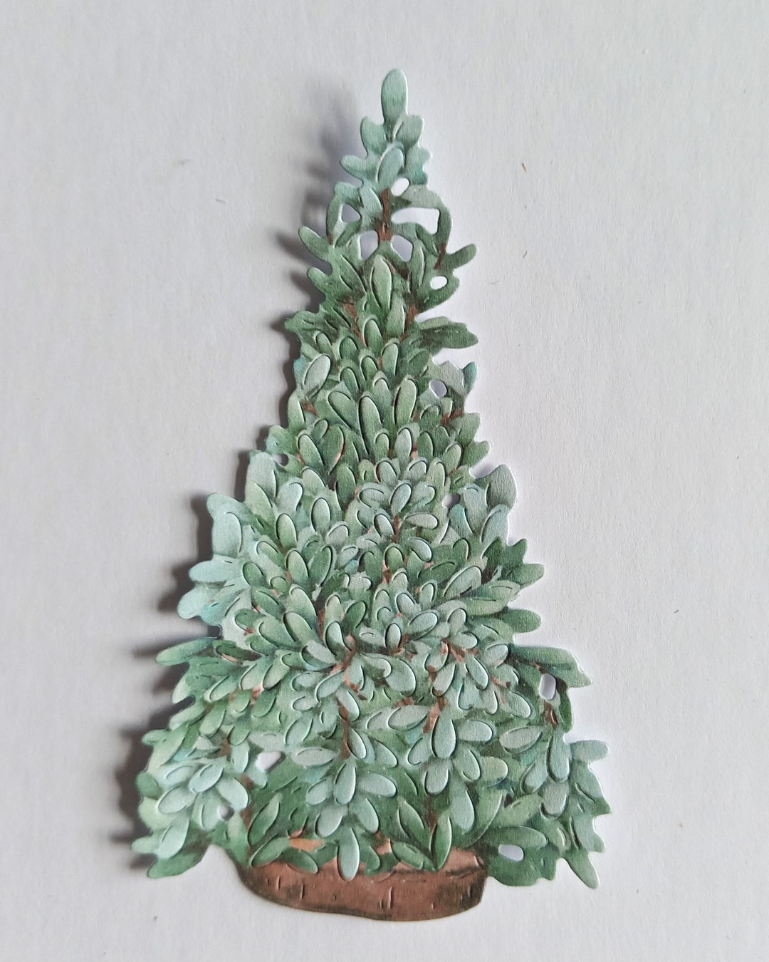 4 X Tree on a Wooden Stand Die Cuts, Tall Tree Cut Outs for ...