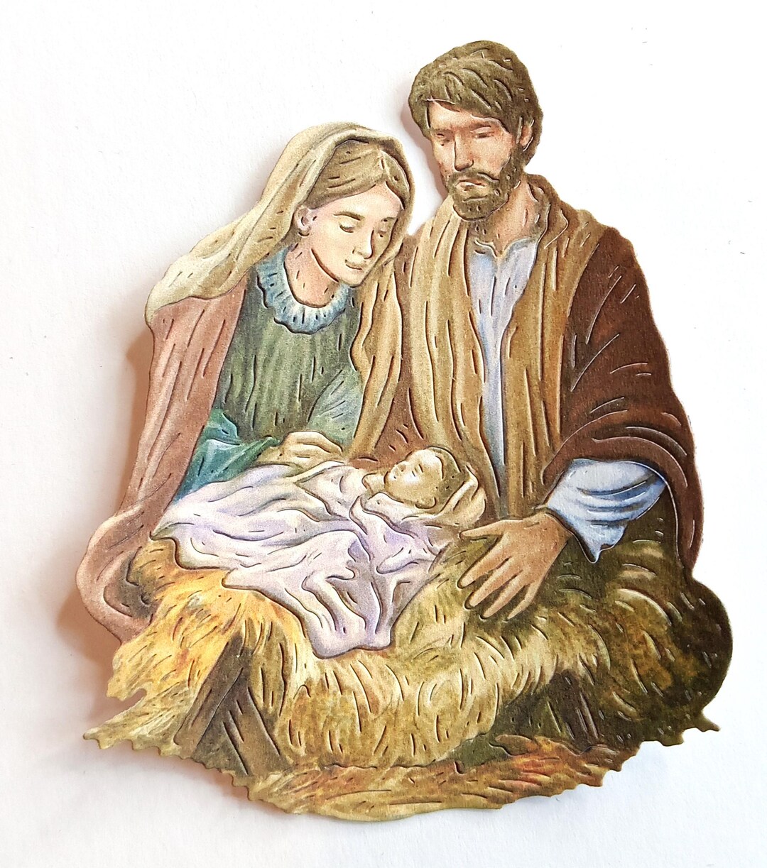 4 Holy Family Die Cuts , Jesus, Mary and Joseph Paper Cut Outs, Festive ...