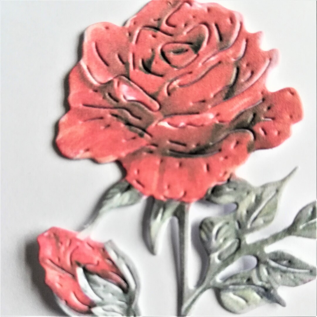Red Roses Die Cuts, 6x Red Roses Card Toppers for Valentine's Day Cards ...