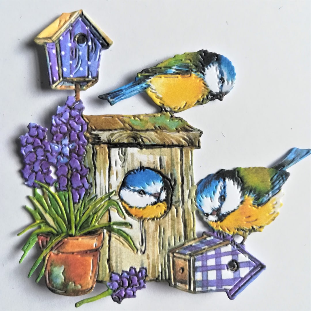Purple Bird House Die Cuts X 5, Birds, Purple House and Plant Die Cuts ...