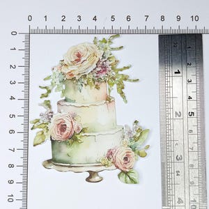 6 X Wedding Cake Die Cuts, Flowers on Cake Cut Outs, Wedding Card ...