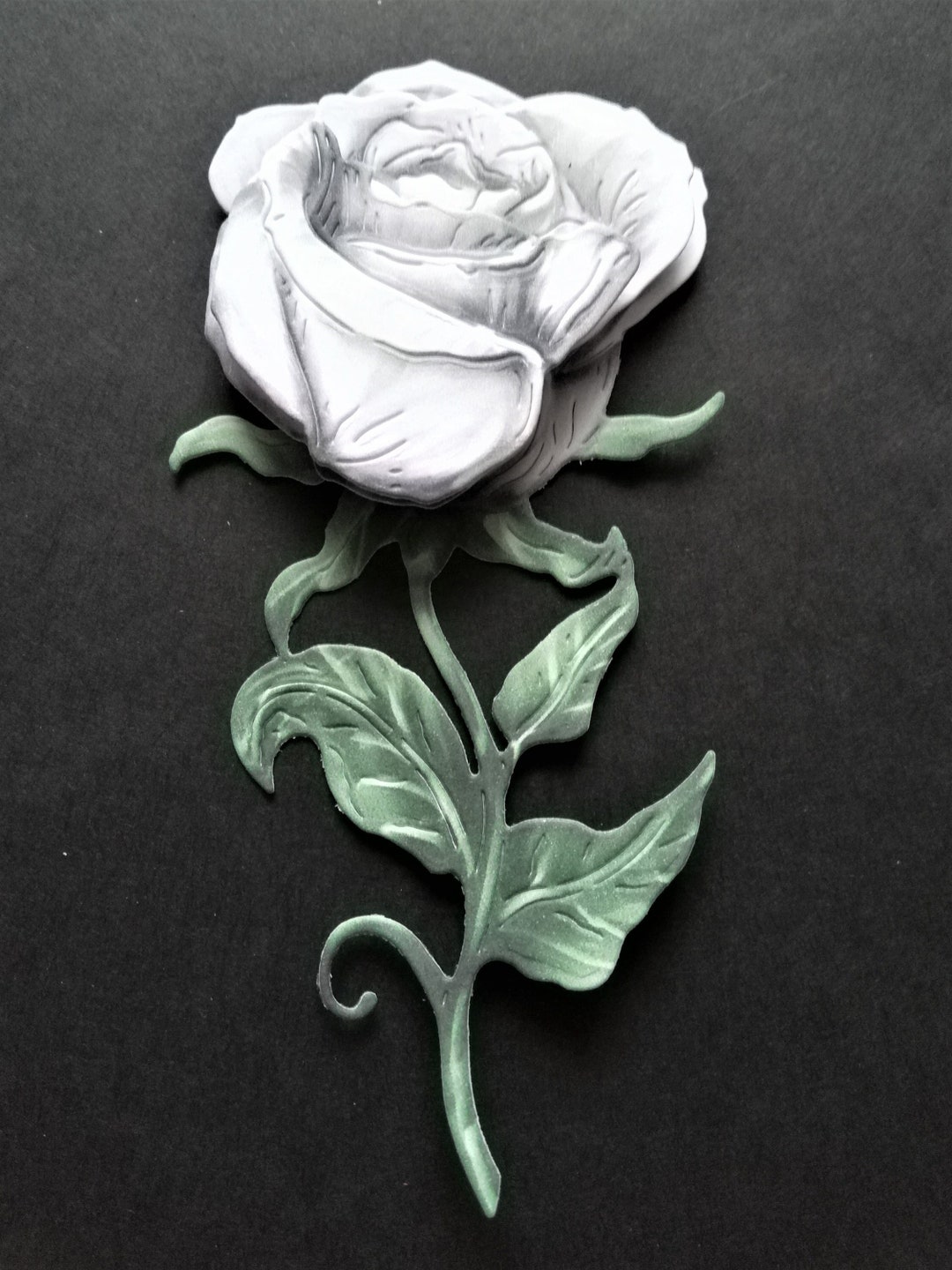 Beautiful White Decoupage Roses, Die Cut Flowers, Dimensional Flowers ...