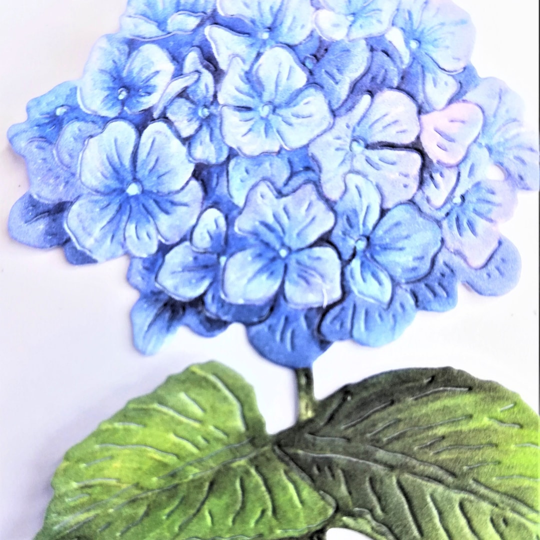 Blue Hydrangea Flower Die Cuts for Decougage, Make 4 Decoupaged Flowers ...