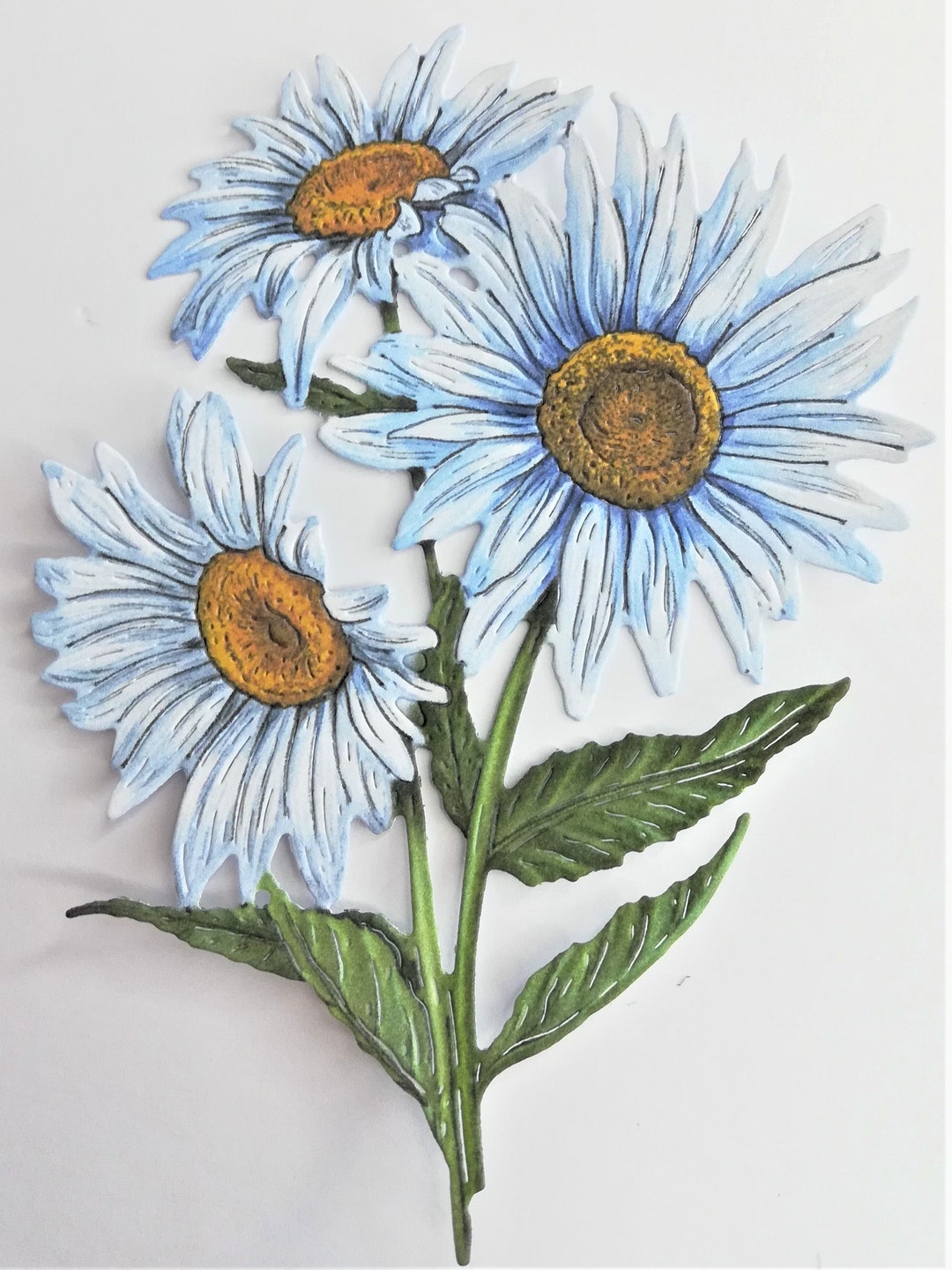 5x Daisy Flower Bunch Die Cuts, Daisy Paper Flowers Paper Cut Outs ...