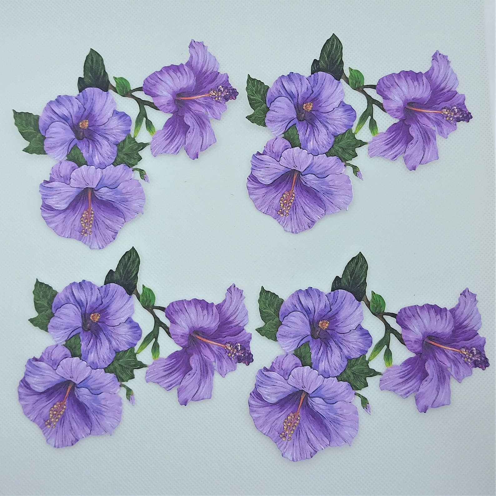 Large Purple Flower Bunch Die Cuts X 4, Hibiscus Flower Die Cuts for ...