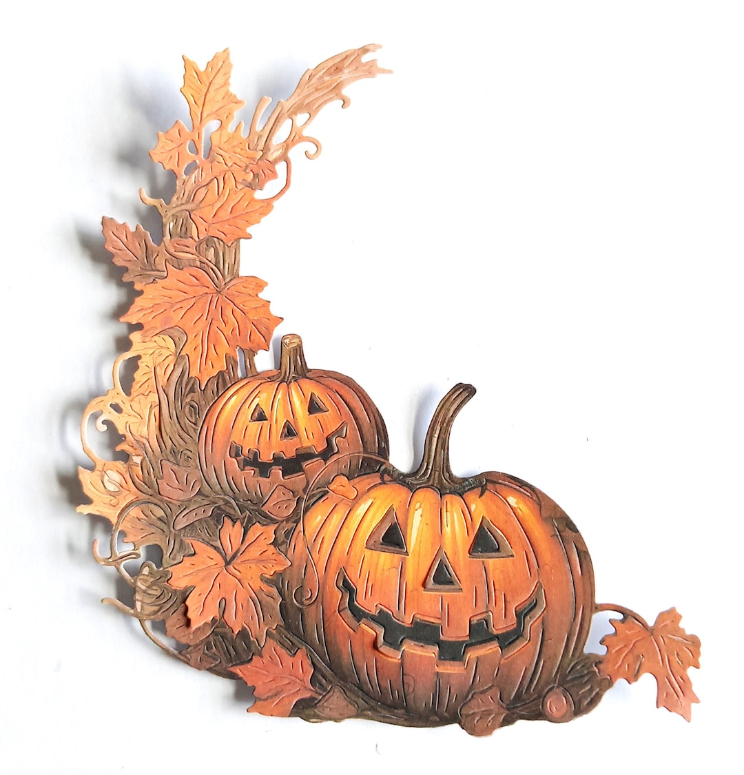 4 Large Orange Halloween Pumpkin Arrangement Die Cuts , Fall Cut Outs ...
