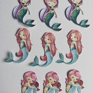 9 Mermaid Die Cuts, 3 Sets of 3 Die Cut Mermaids - Etsy
