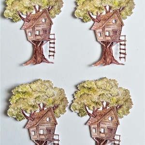 4 X Tree House Die Cuts, Nature Card Toppers, Camping and Outdoors ...