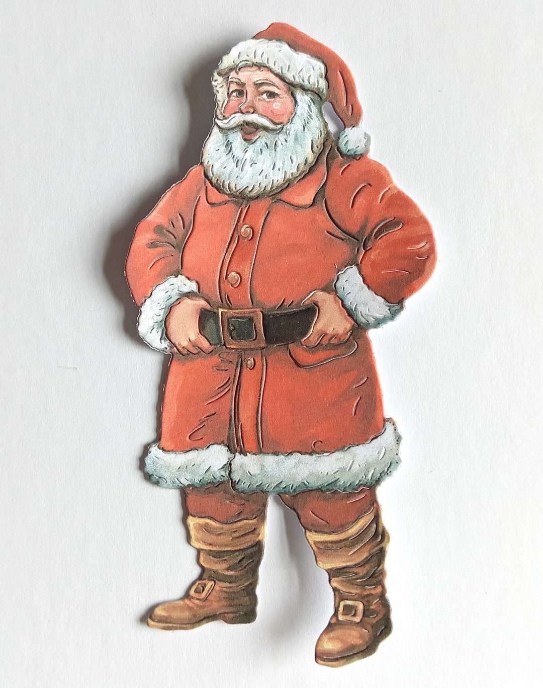 7x Santa Claus Die Cuts, Festive Season Cards Toppers, Father Christmas ...