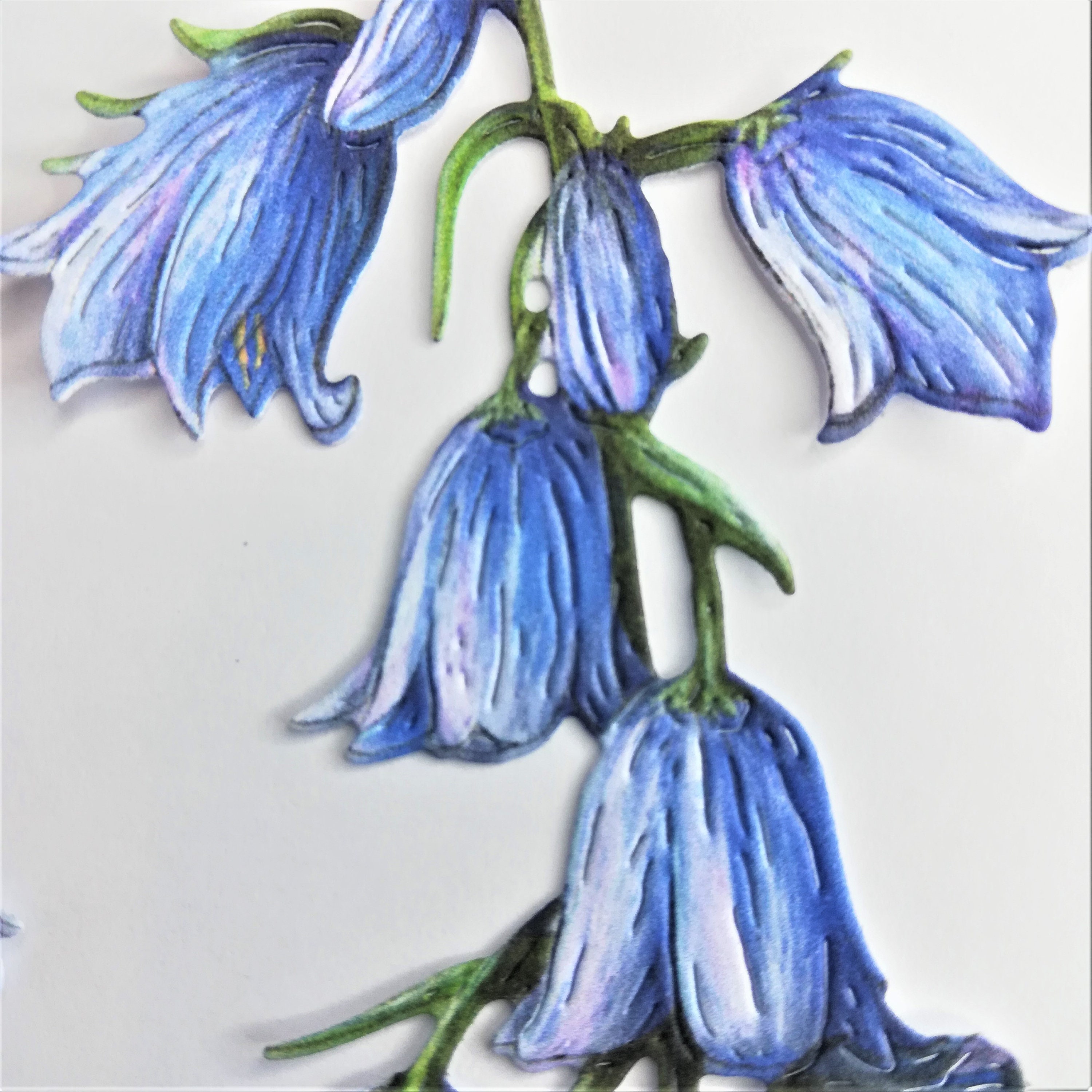 12 Bluebell Flower Die Cuts, 6 Sets of 2 Blue Flower Cut Outs, Card ...