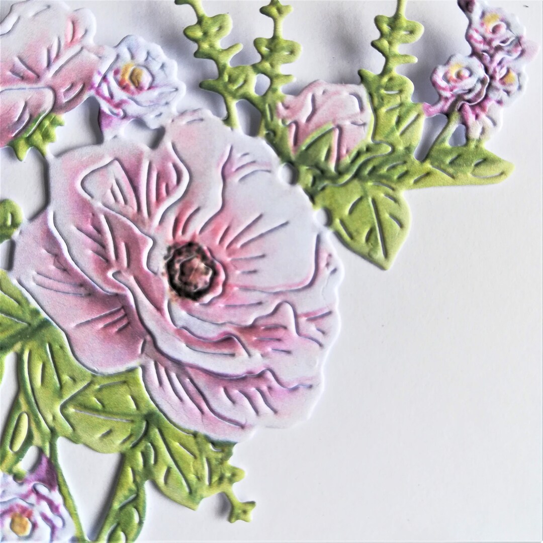 Pink Delicate Die Cut Flower Sprigs X 3, Tattered Lace Flower Die Cuts ...