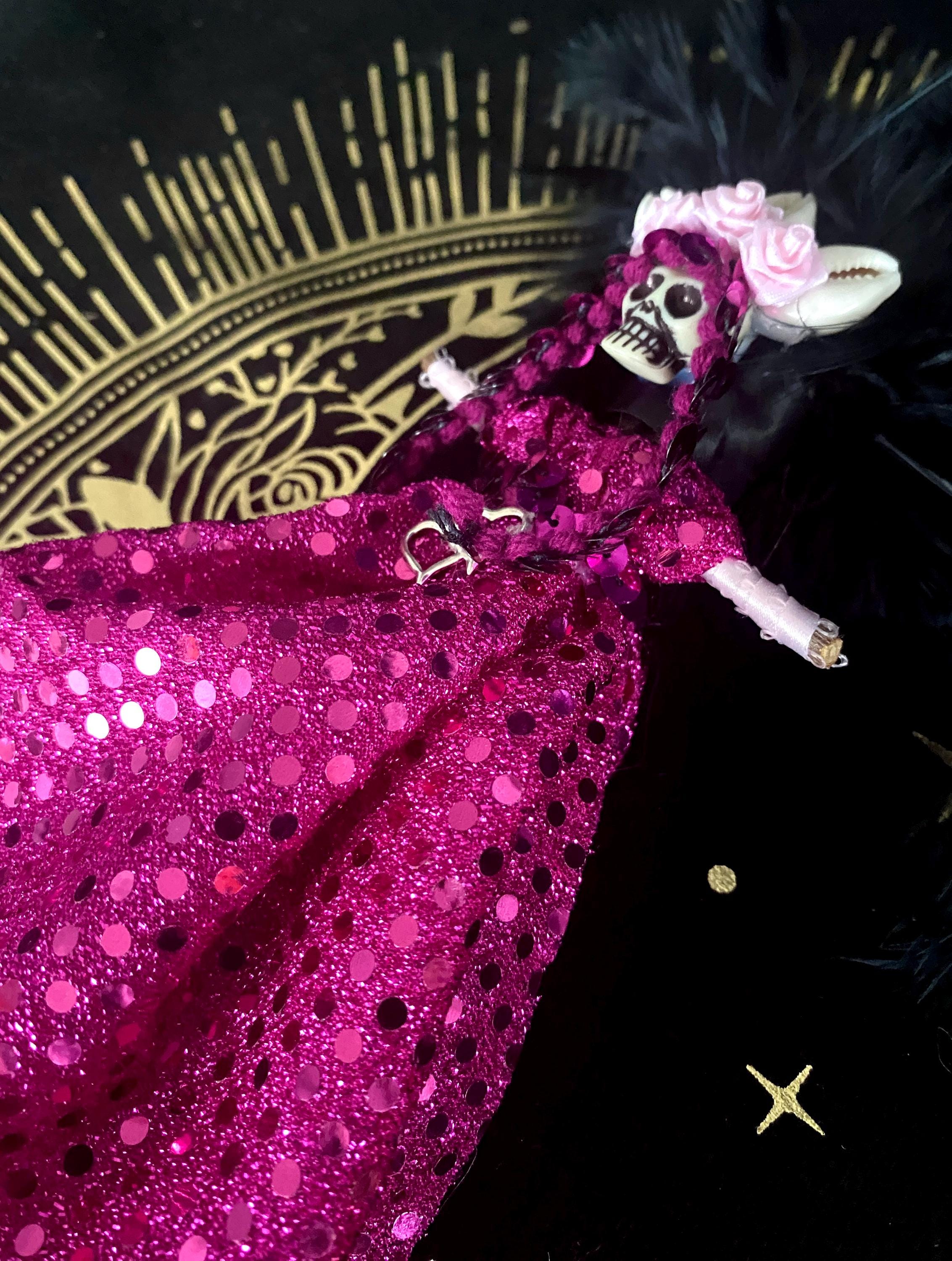 Pink Sequin Poppet Doll Represents Romantic Love & Friendship, Folk ...