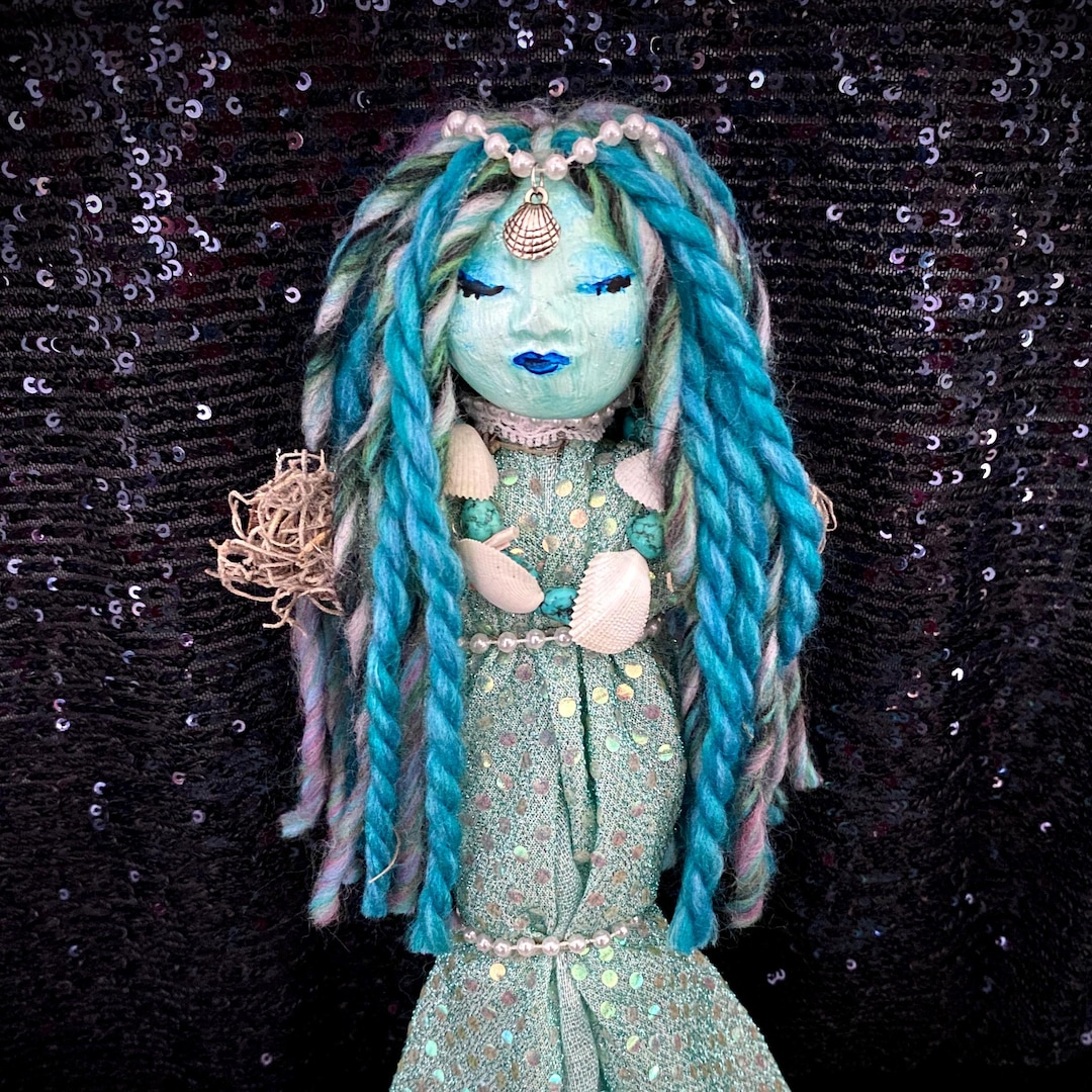 La Sirene Voodoo Doll, Voodoo Altar Doll, Lwa of Luck and Wealth, Safe ...