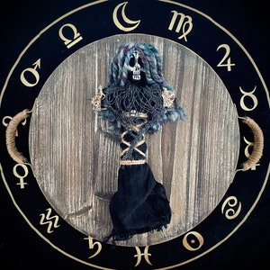 Black Voodoo Doll Protection Poppet, Gothic Folk Art for Altar or ...