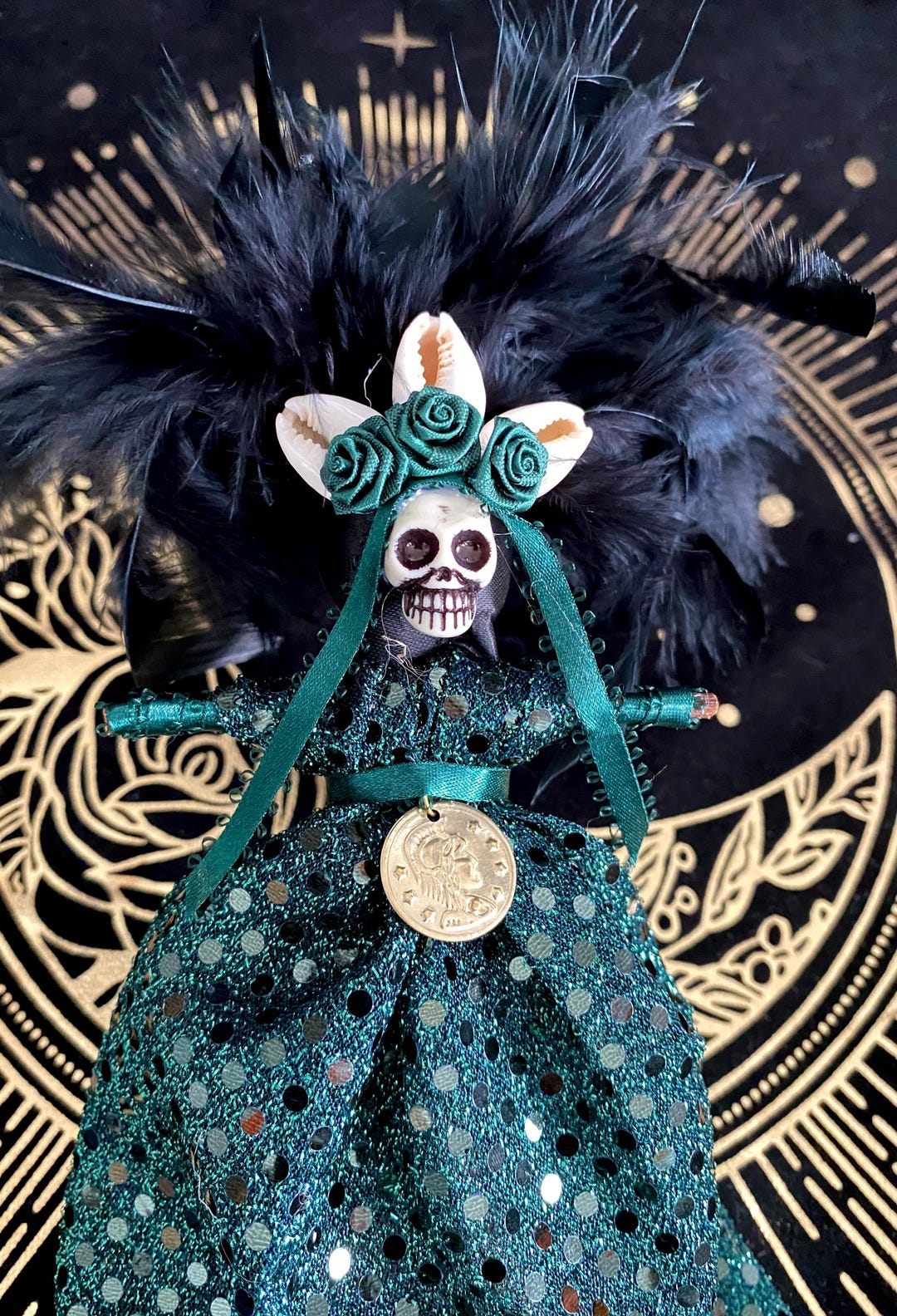 Green Voodoo Doll Poppet - Representing Abundance & Prosperity, Folk ...
