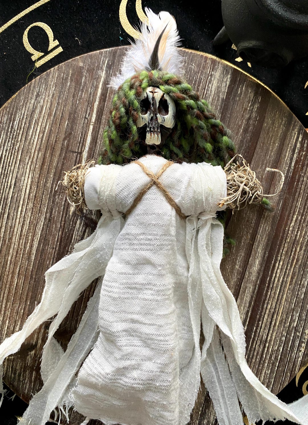 Voodoo Doll White Poppet - Skull Doll, Juju Doll, Gothic Folk Art ...