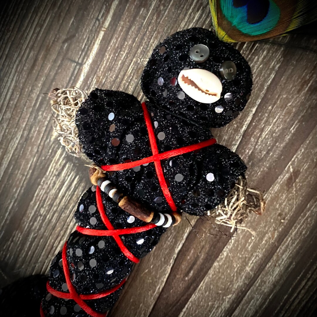 Protection Poppet With Crystal Inside, Voodoo Doll, Black Poppet, New ...