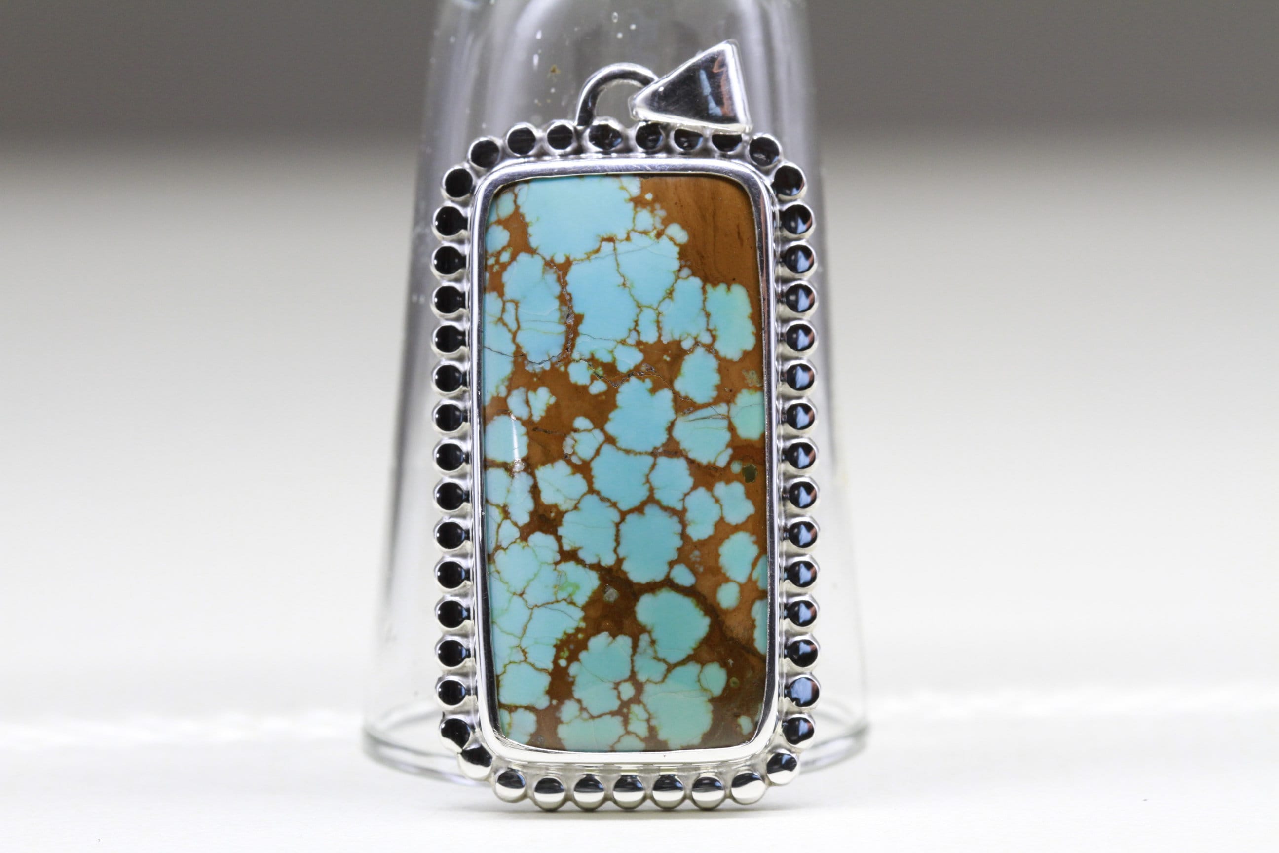 Turquoise Jewelry Number 8 Mine Turquoise Pendant 48x23x6.5mm Sterling ...