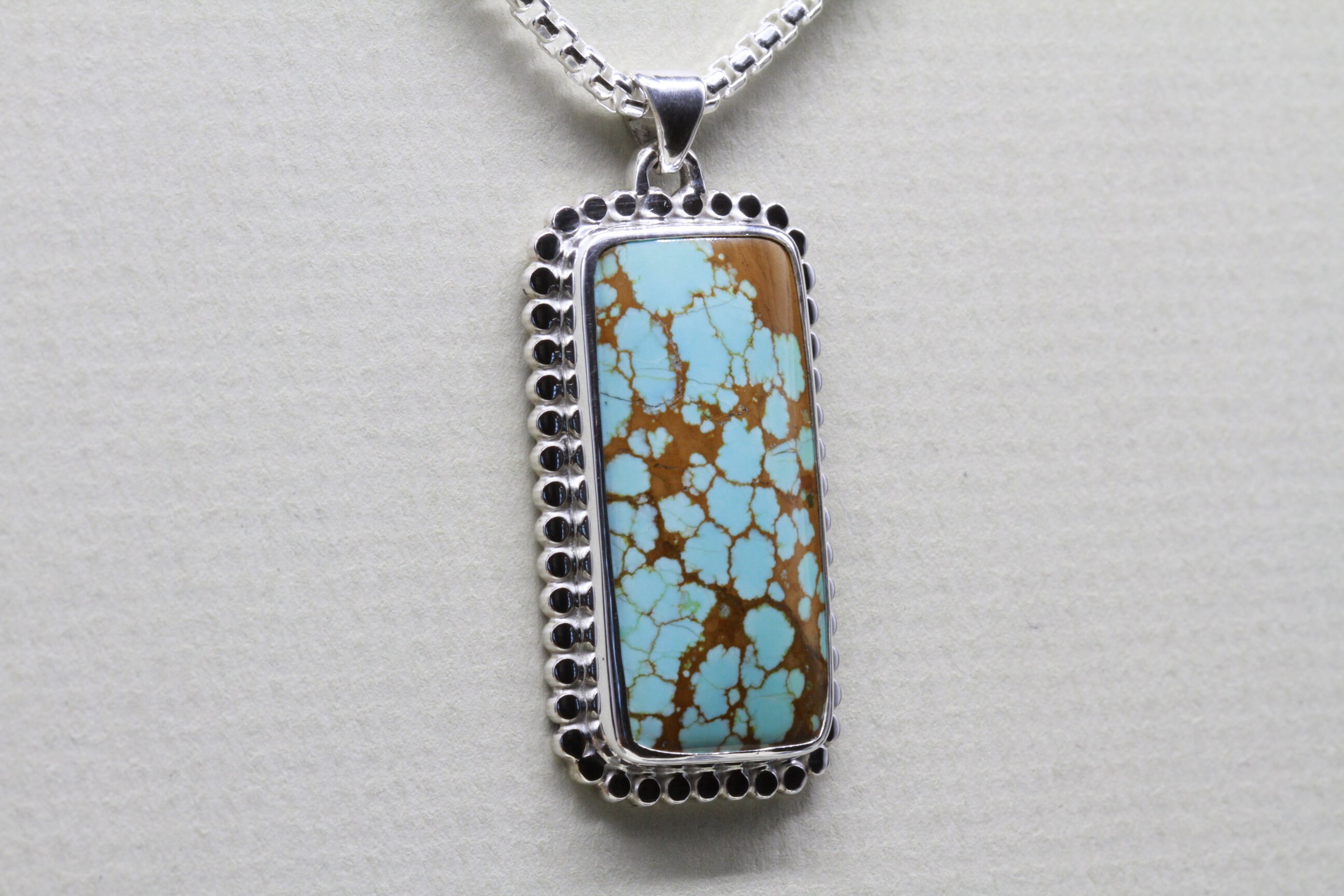 Turquoise Jewelry Number 8 Mine Turquoise Pendant 48x23x6.5mm Sterling ...