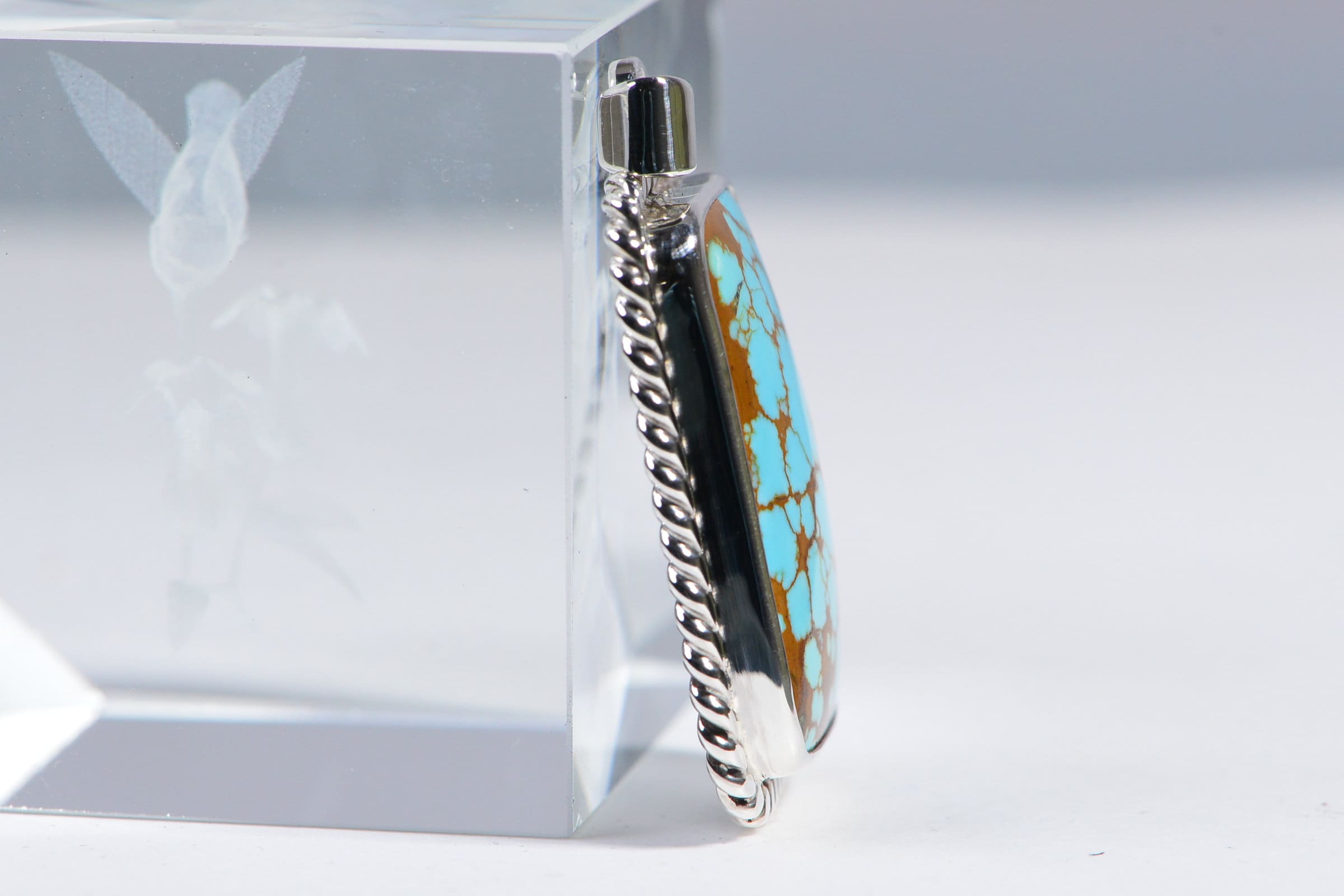 Turquoise Jewelry Number 8 Mine Turquoise Pendant 42x23x6.5mm Sterling ...