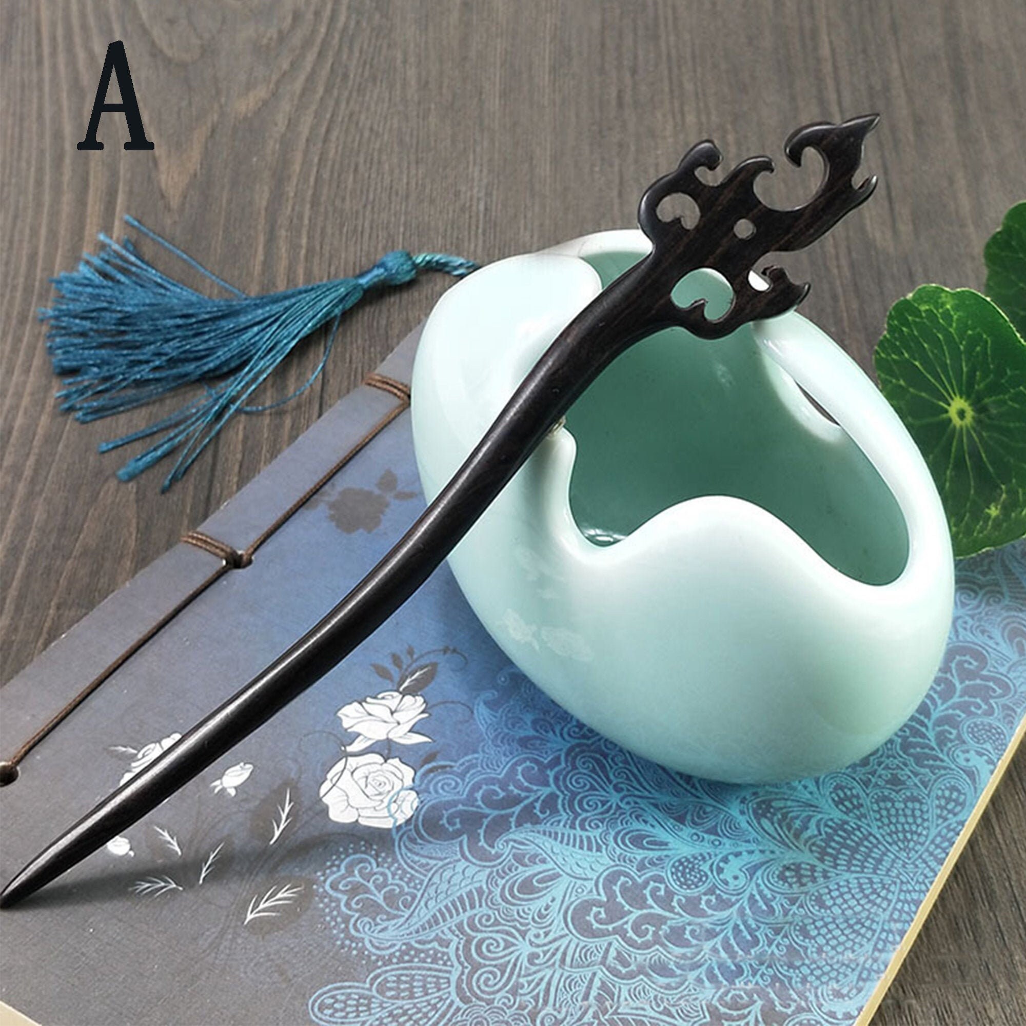 Ebony Wood Hairpin Chinese Hairpin Handmade Vintage Wood | Etsy